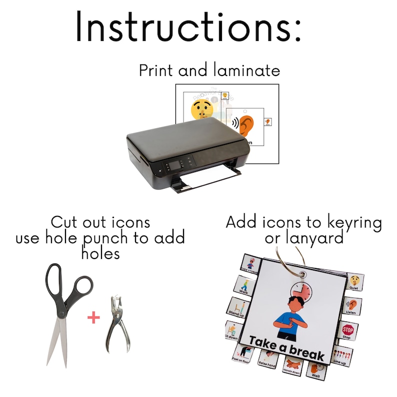 Tabbed Behavior Cue Cards: Autism Visual Support (PDF) - Etsy