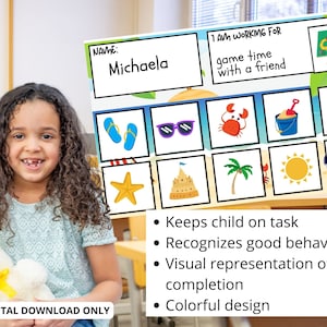 Printable Beach Themed Reward Token Chart | Summer Sticker Chart ...