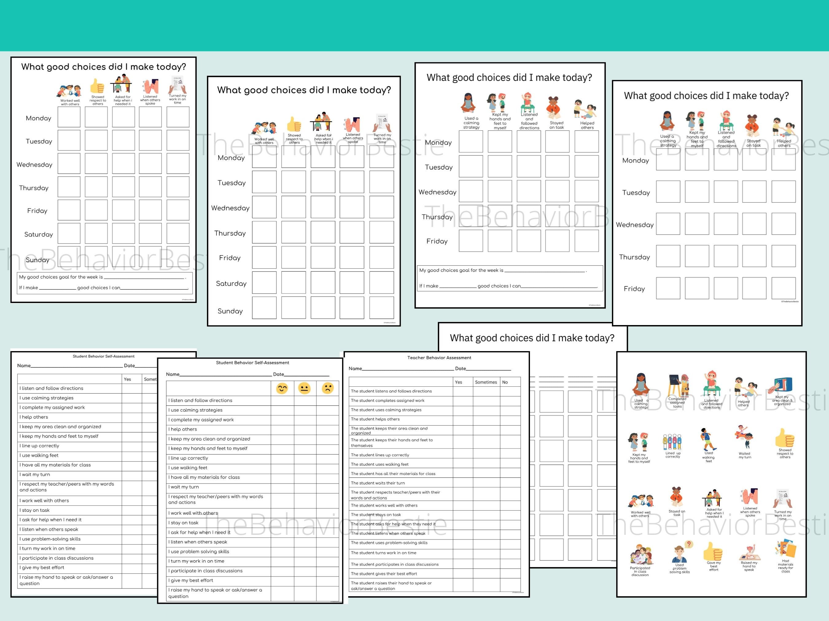 Good Behavior Chart Good Choices Chart Positive Behavior - Etsy Australia