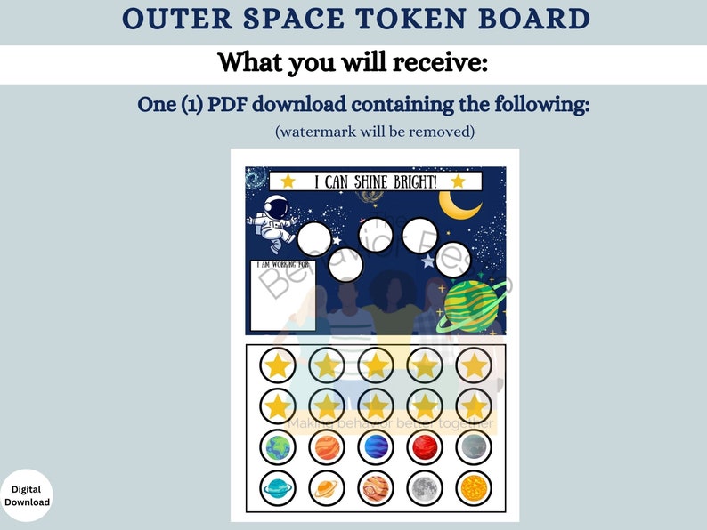 Space Token Board: Astronaut Reward Chart for Kids (PDF) - Etsy