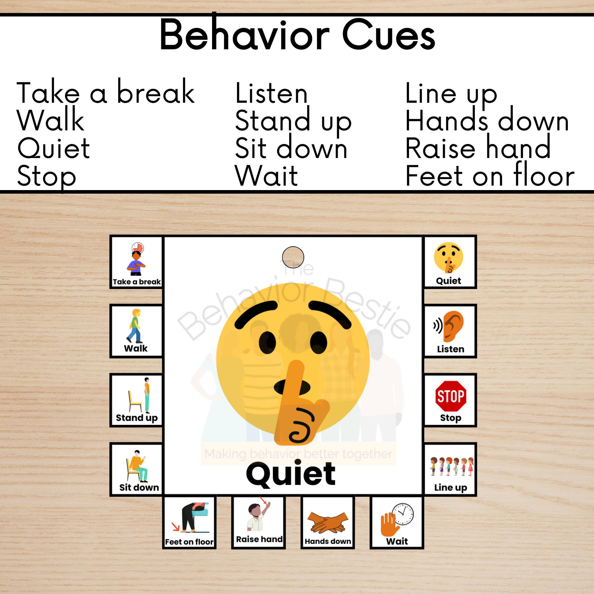 Tabbed Behavior Cards, Behavior Cue Cards, Visual Behavior Cues, Autism ...