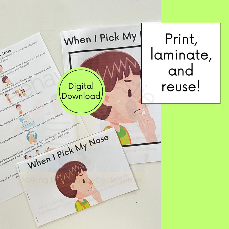 Picking Nose Social Skills Story, How to Stop Nose Picking Story for ...