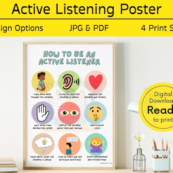 Active Listening Poster - Etsy