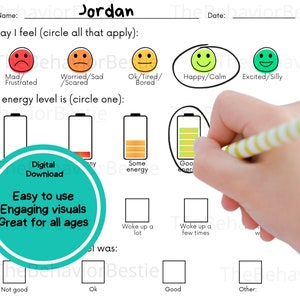 Student Wellbeing Check-in: Daily Emotions Sheet (PDF & PPT) - Etsy
