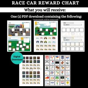 Reward Chart Race Care Theme, Race Car Potty Chart, Race Car Behavior ...