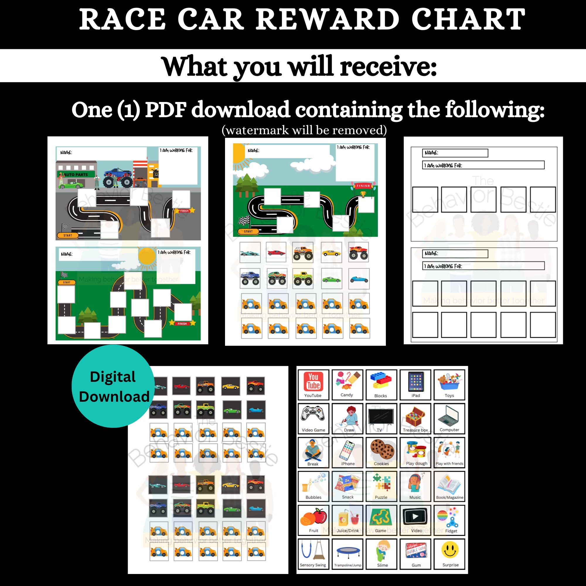 Reward Chart Race Care Theme Race Car Potty Chart Race Car - Etsy