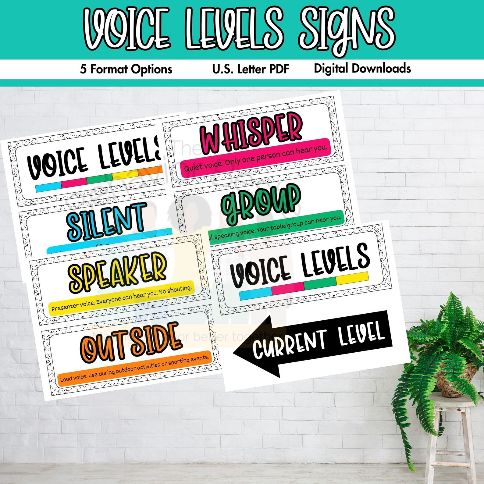 Classroom Voice Level Signs: Management Posters (digital Download) - Etsy