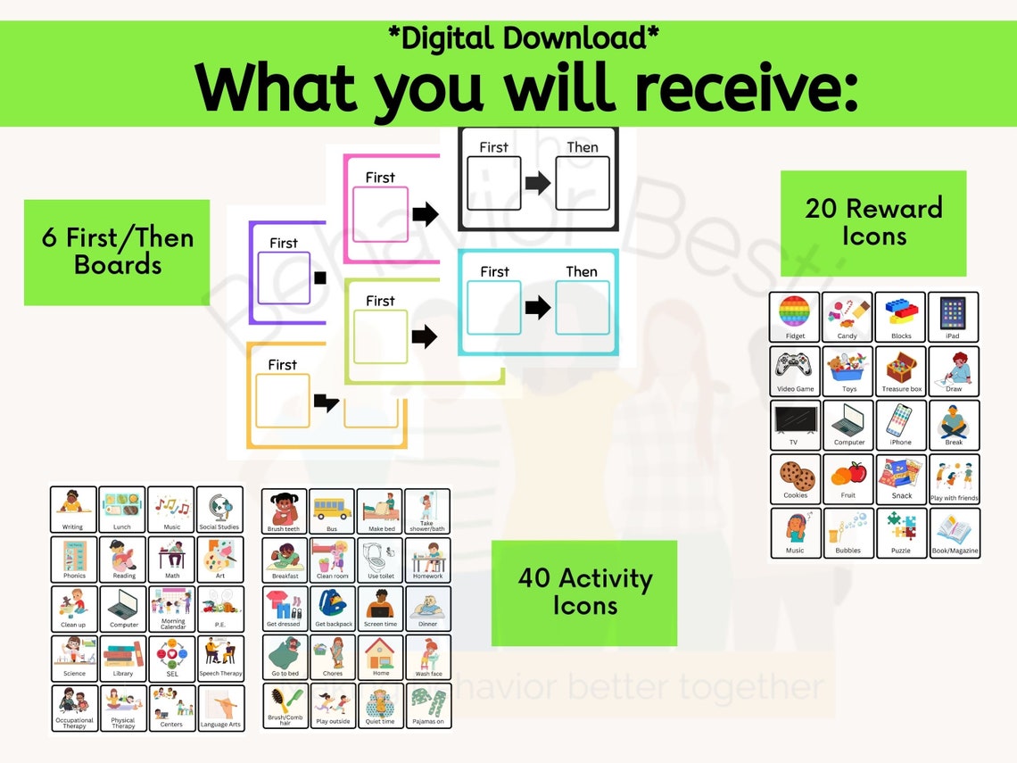 First Then Board Visual Schedule Visual Support Behavior - Etsy Australia