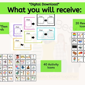 First Then Board: Visual Schedule With Activity Icons (PDF Download) - Etsy