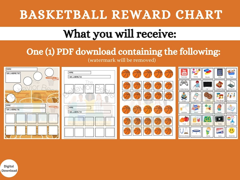 Basketball Token Board: Printable Reward Chart (digital Download) - Etsy