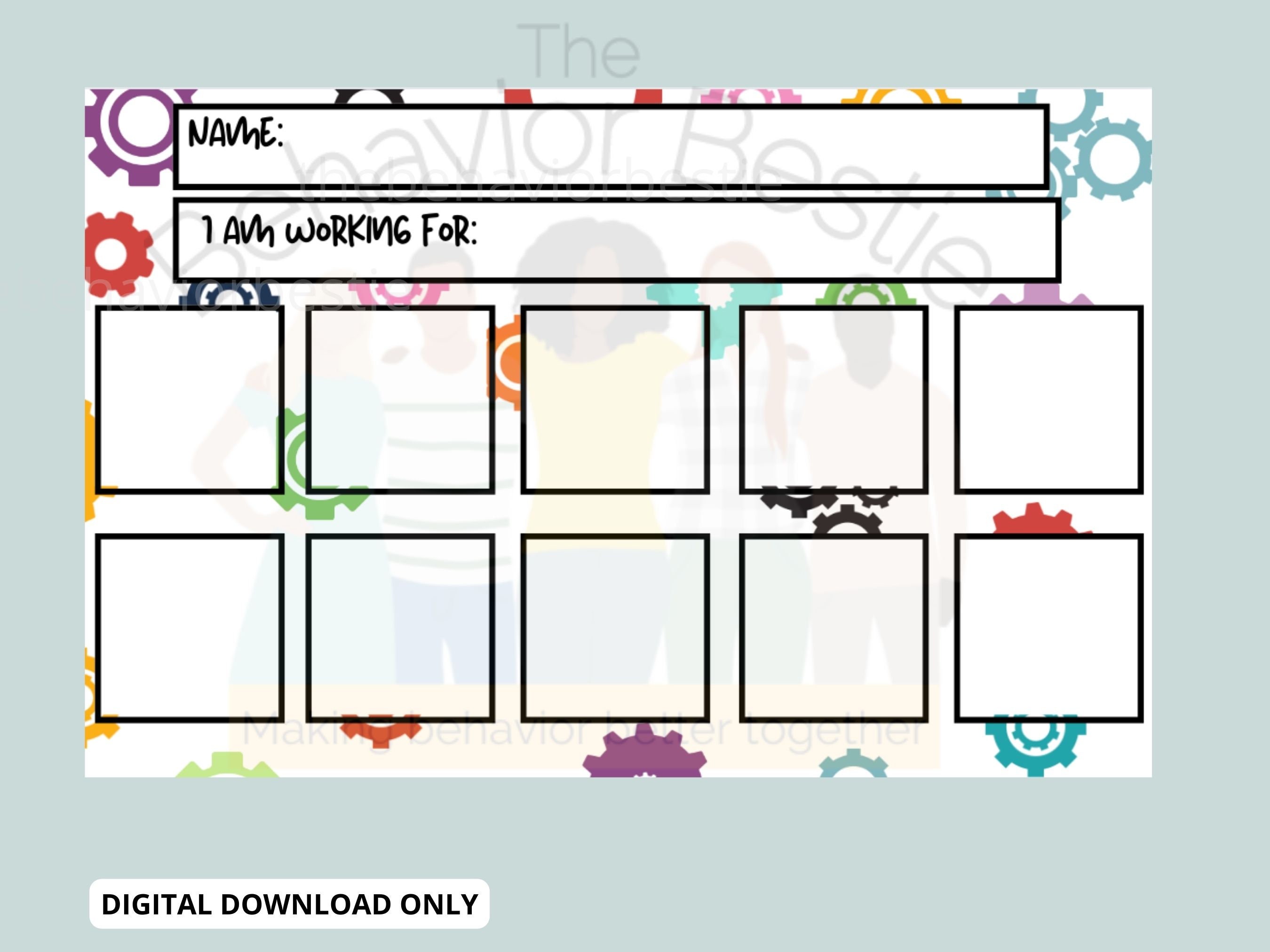 Cute Robots Token Board/digital Reward Chart/instant Download Token ...
