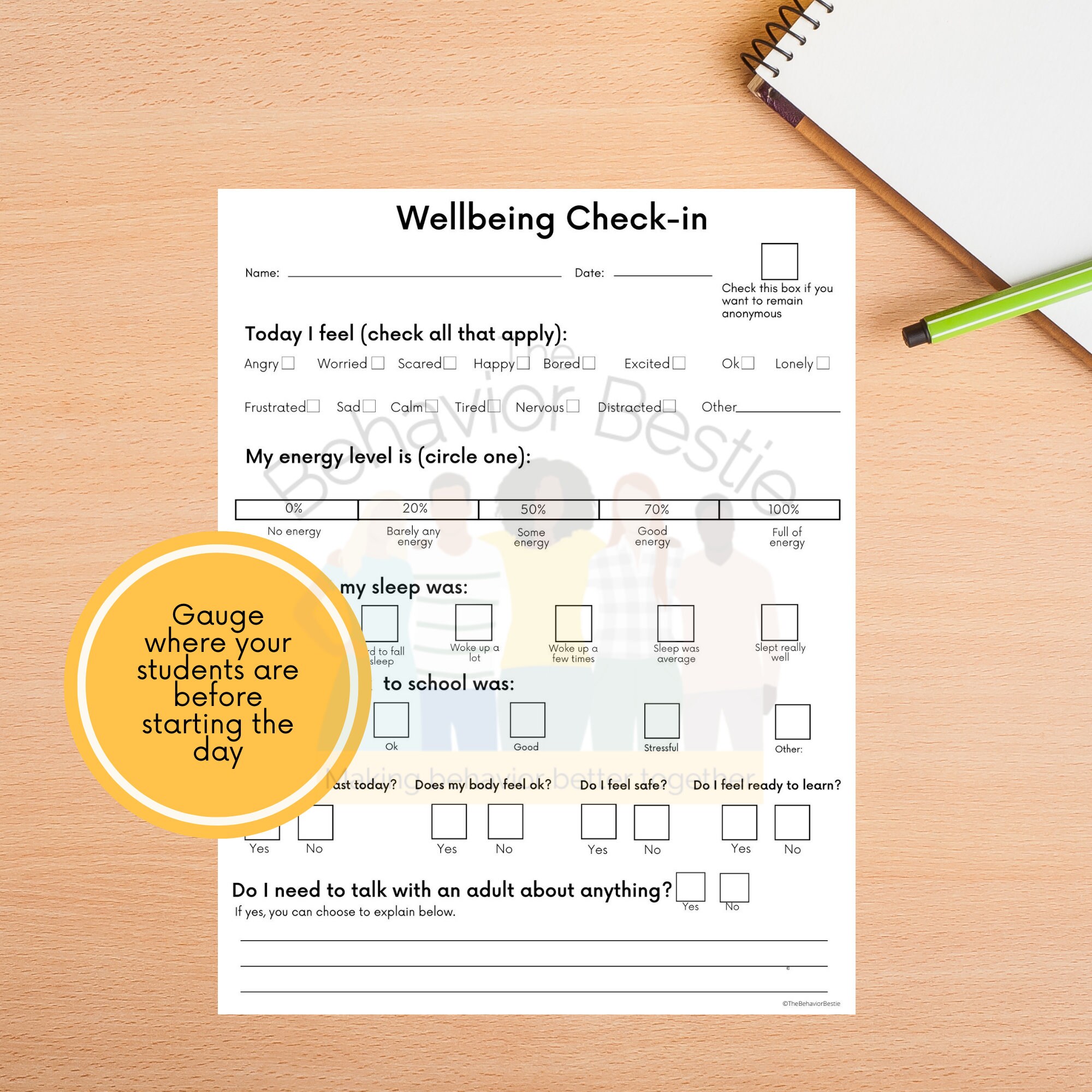 Daily Check-in, Mental Health Check-in for Teens - Etsy