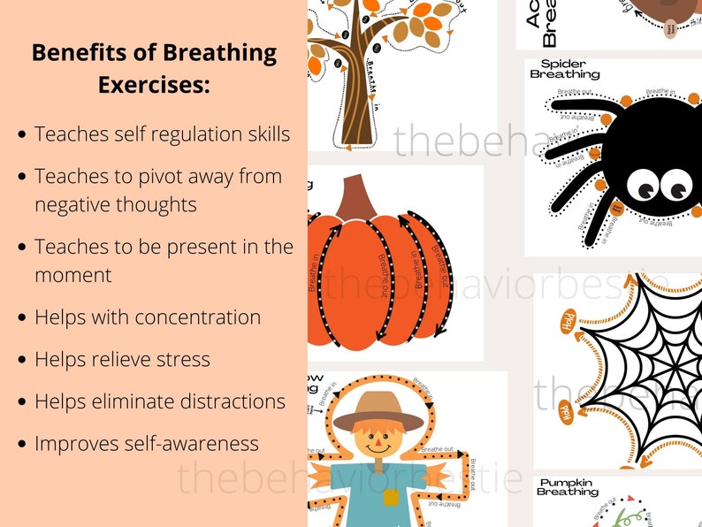 Fall Themed Mindfulness Breathing Cards Mindfulness Breathing Activity ...