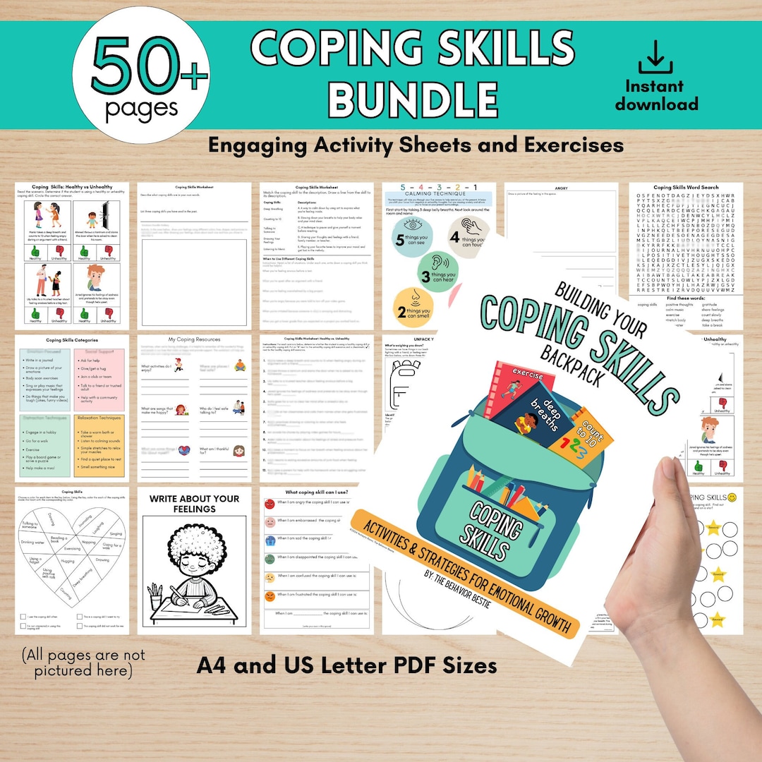 Coping Skills Activity Bundle for Elementary Kids Instant Digital PDF ...