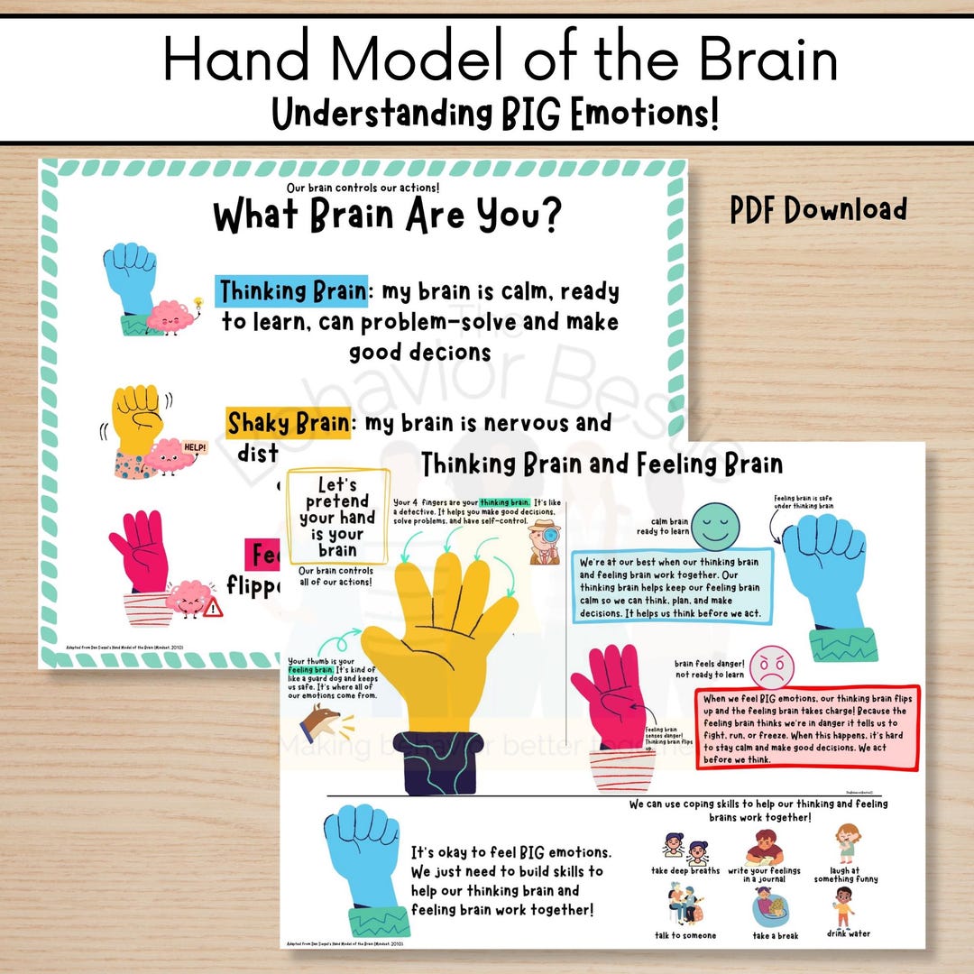 Understanding Emotions Poster: Hand Model of Brain (PDF & JPG) - Etsy