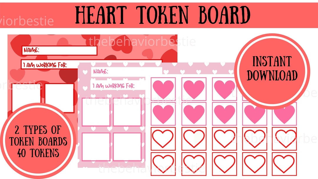 Herz Token Board/Digitale Belohnung Chart/Instant Download Token Board ...