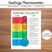 Feelings Thermometer Printable | Emotion Regulation Chart | Classroom ...