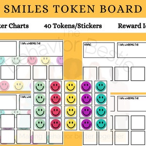 Printable Smiley Face Token Board: Student Reward Chart (PDF) - Etsy