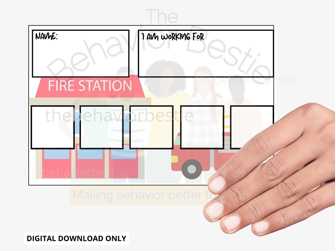 Fire Truck Sticker Chart Fire Truck Token Board Behavior Management ...
