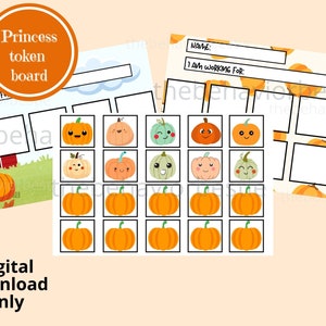 Pumpkin Token Board Digital Reward Chart Fall Themed Token - Etsy