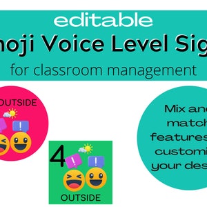 Emoji Voice Level Signs: Editable Classroom Management (digital ...