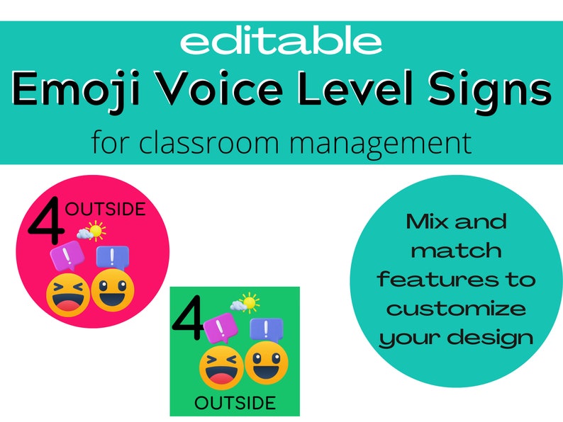 Emoji Voice Level Signs for Classroom Classroom Voice Levels Voice ...