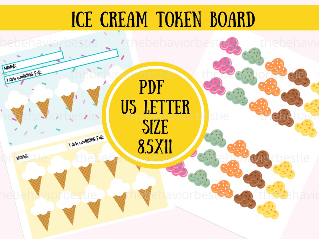 Ice Cream Token Board/Digitale Belohnung Chart/Instant Download Token ...