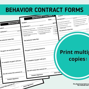 Customizable Student Behavior Contract: Positive Discipline (PDF ...