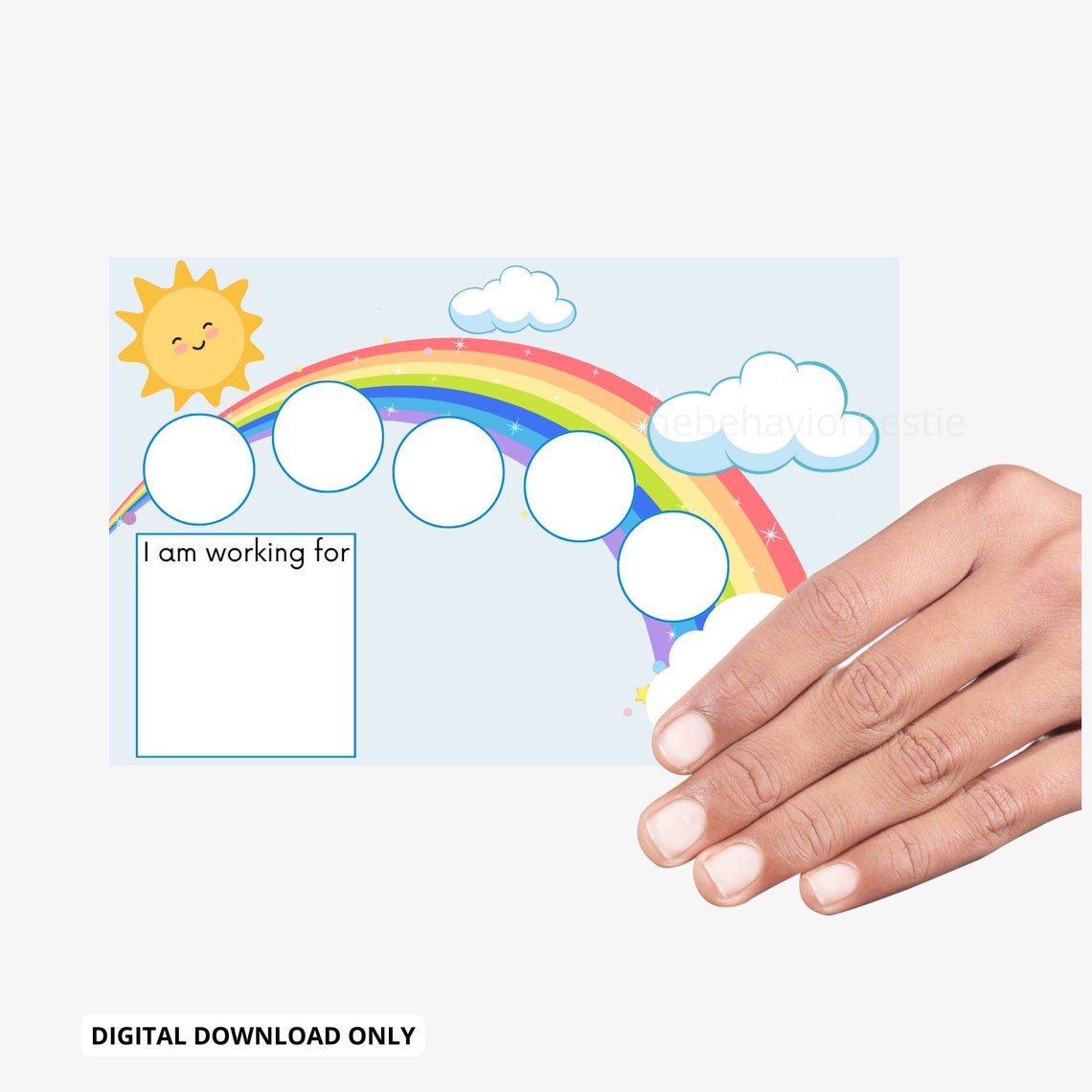 Rainbow Token Board, Rainbow Reward Chart for Kids, Autism Visual ...