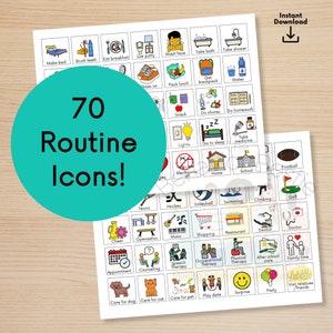 Kids Daily Routine Chart: Visual Schedule With Icons (digital Download ...