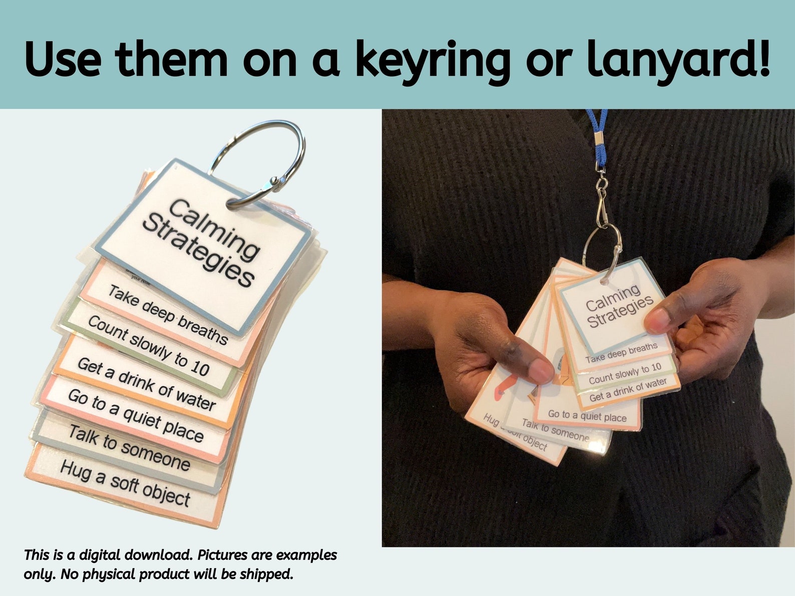 Calming Strategy Cue Cards Behavior Cue Cards Calming - Etsy