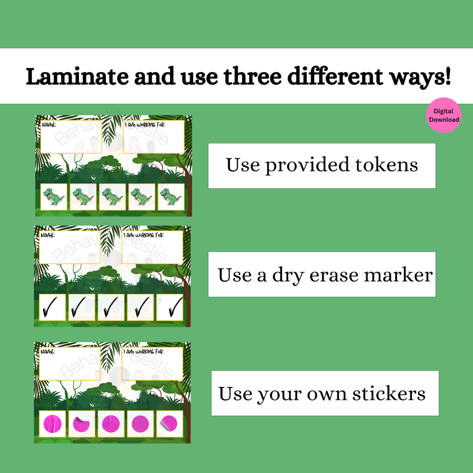 Dinosaur Reward Chart for Kids: Jurassic Behavior Token Board (PDF) - Etsy