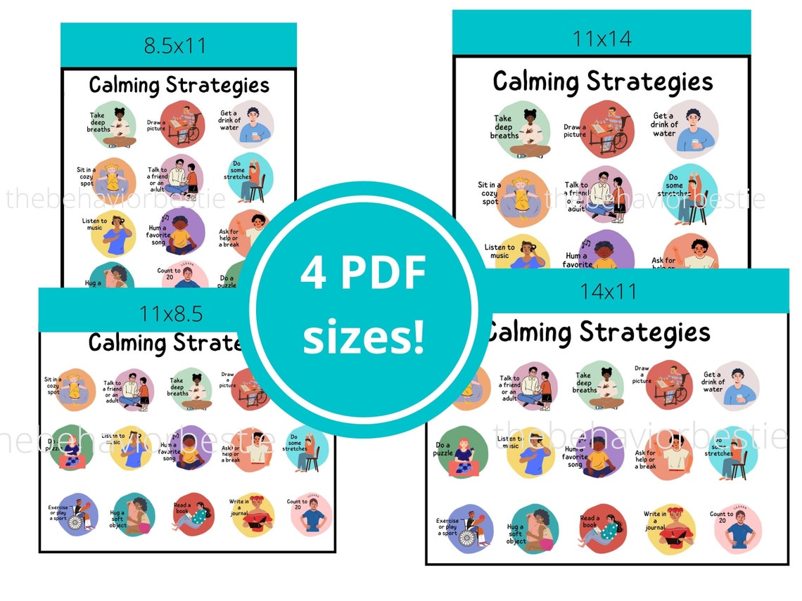 Calming Strategies Poster Coping Techniques Self Soothing Skills Teach ...