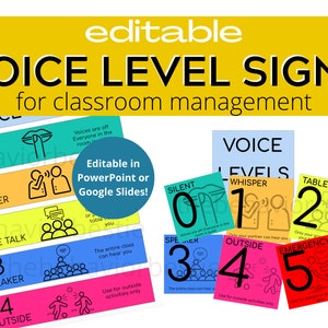 Editable Voice Level Signs for Classroom | Classroom Voice Levels ...