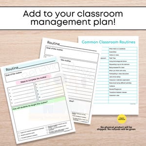 Classroom Routine Planning Form: Editable Templates (digital Download ...