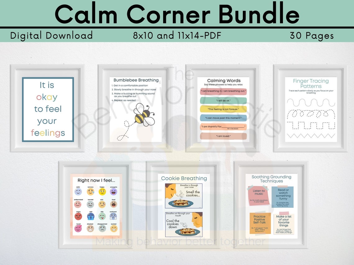 Calm Corner Posters printable Calm Corner Poster Bundle Calm Corner ...