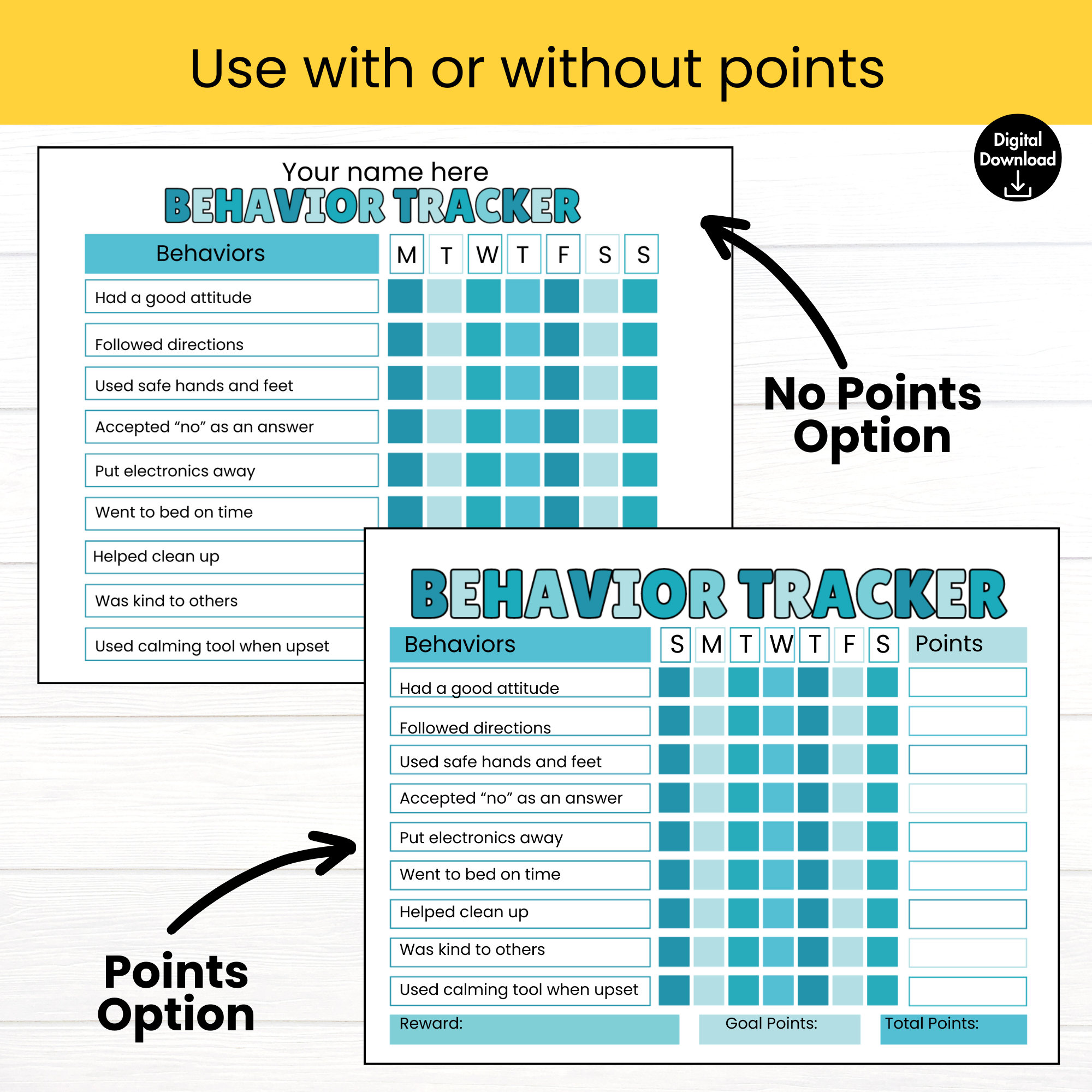 Editable Kids Behavior Chart: Reward Tracker (digital Download) - Etsy