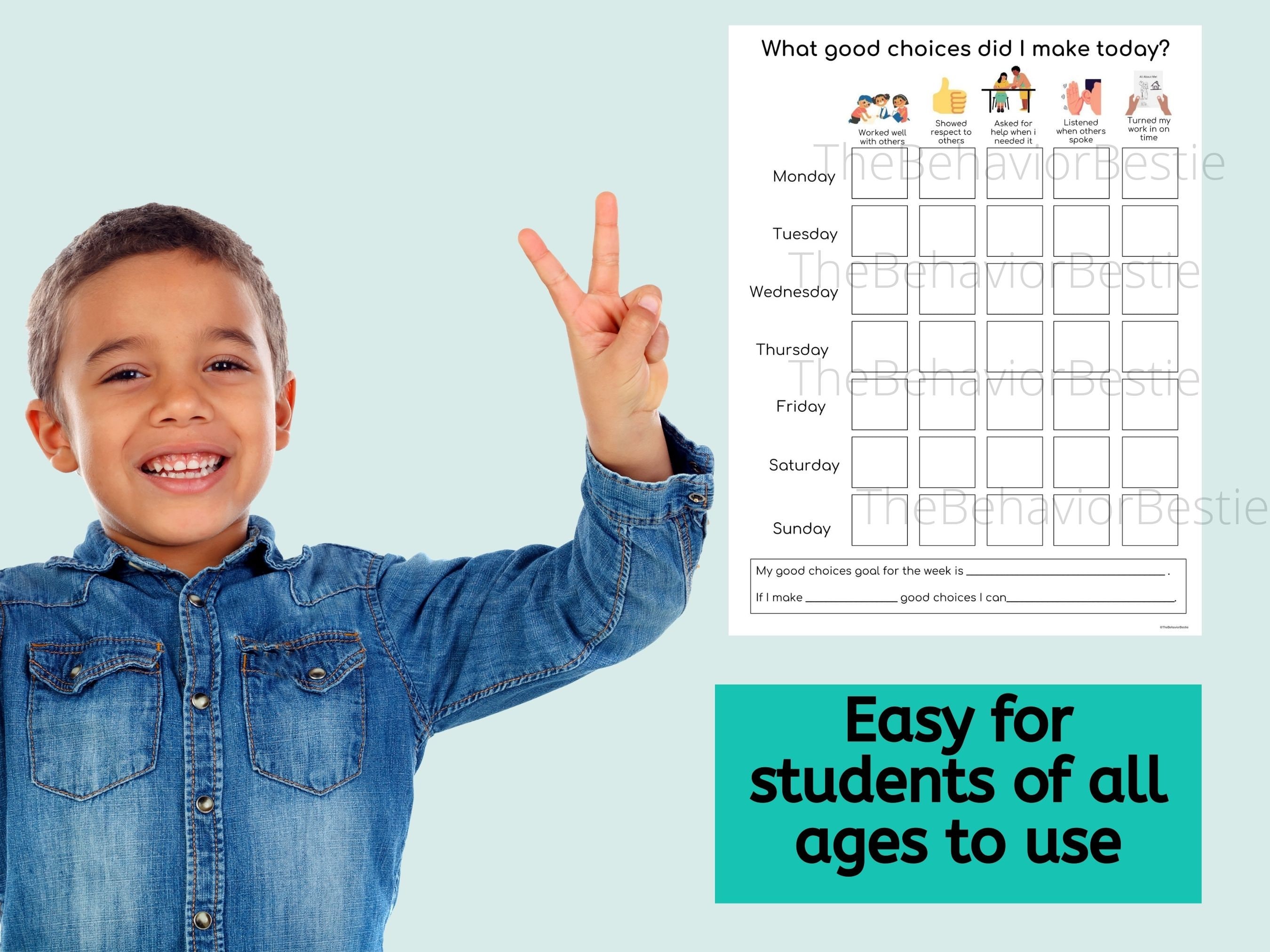 Good Behavior Chart Good Choices Chart Positive Behavior - Etsy Australia