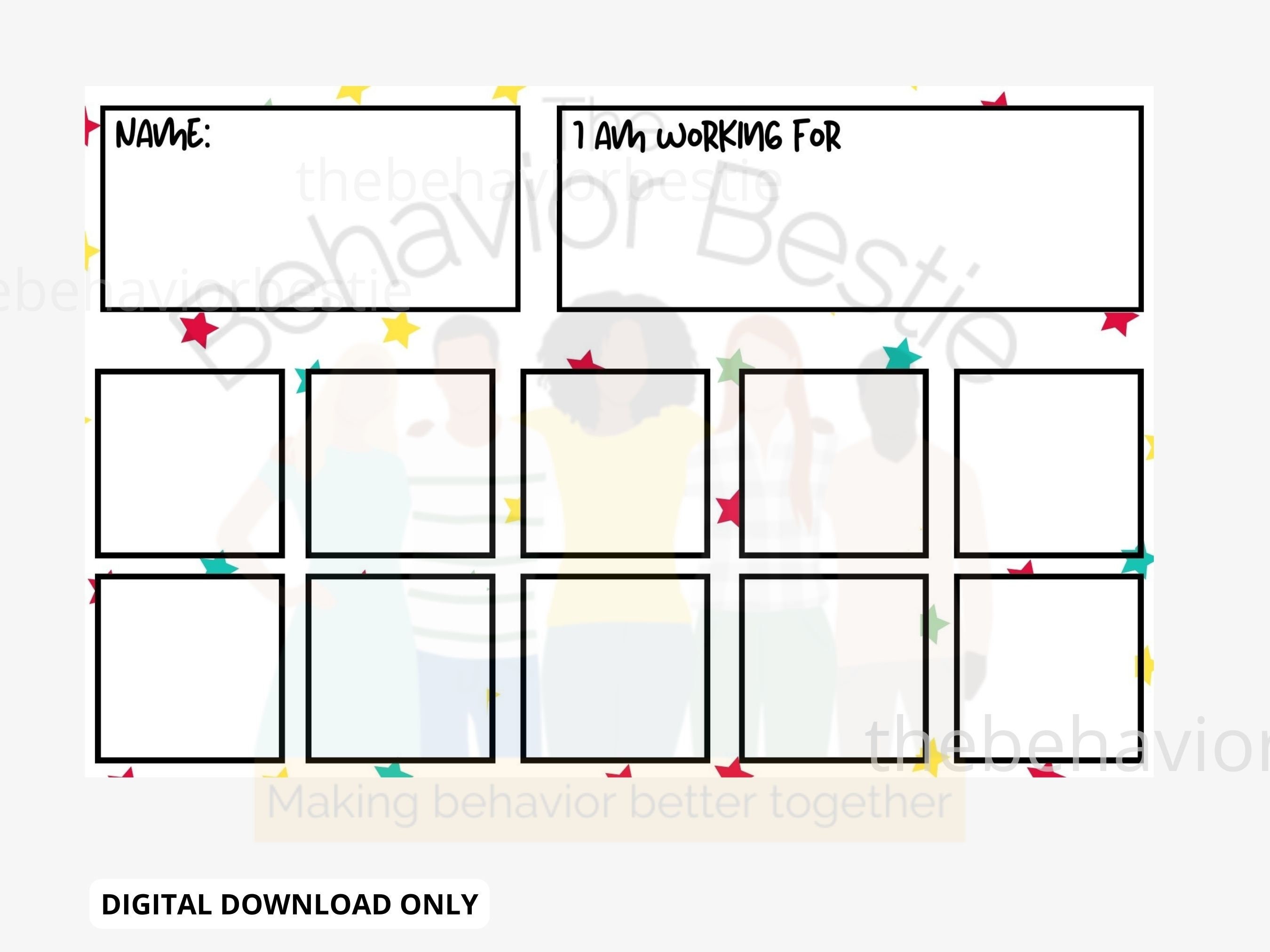 Star Sticker Chart Star Reward Chart Printable Star Token Board Star ...