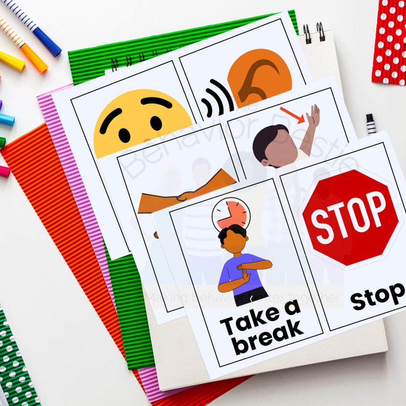 Behavior Flashcards, Visual Behavior Cue Cards, Visual Cue Cards ...