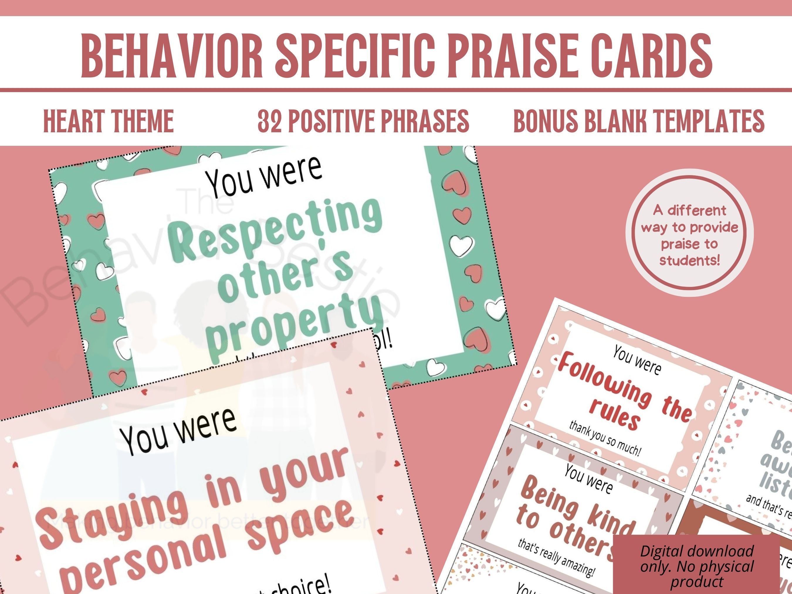 Student Praise Cards Behavior Specific Praise Printable - Etsy UK