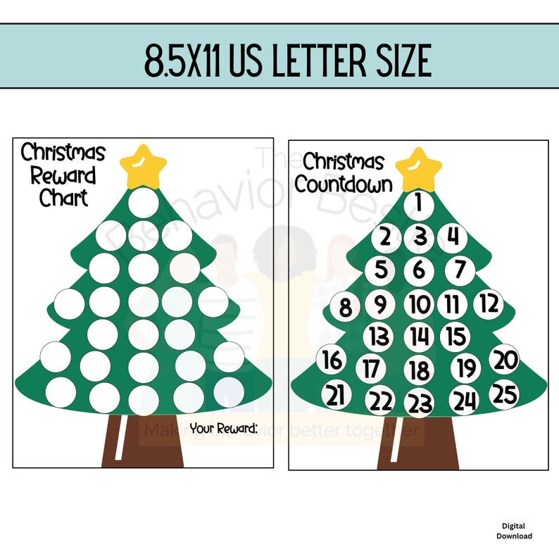Christmas Reward Chart, Christmas Countdown Printable, Holiday Behavior ...