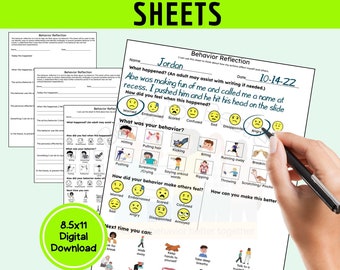 Behavior Reflection Sheet - Etsy