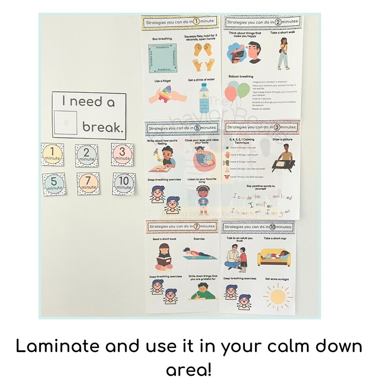 Classroom Break Cards: Calm Down Corner Visuals (digital Download) - Etsy