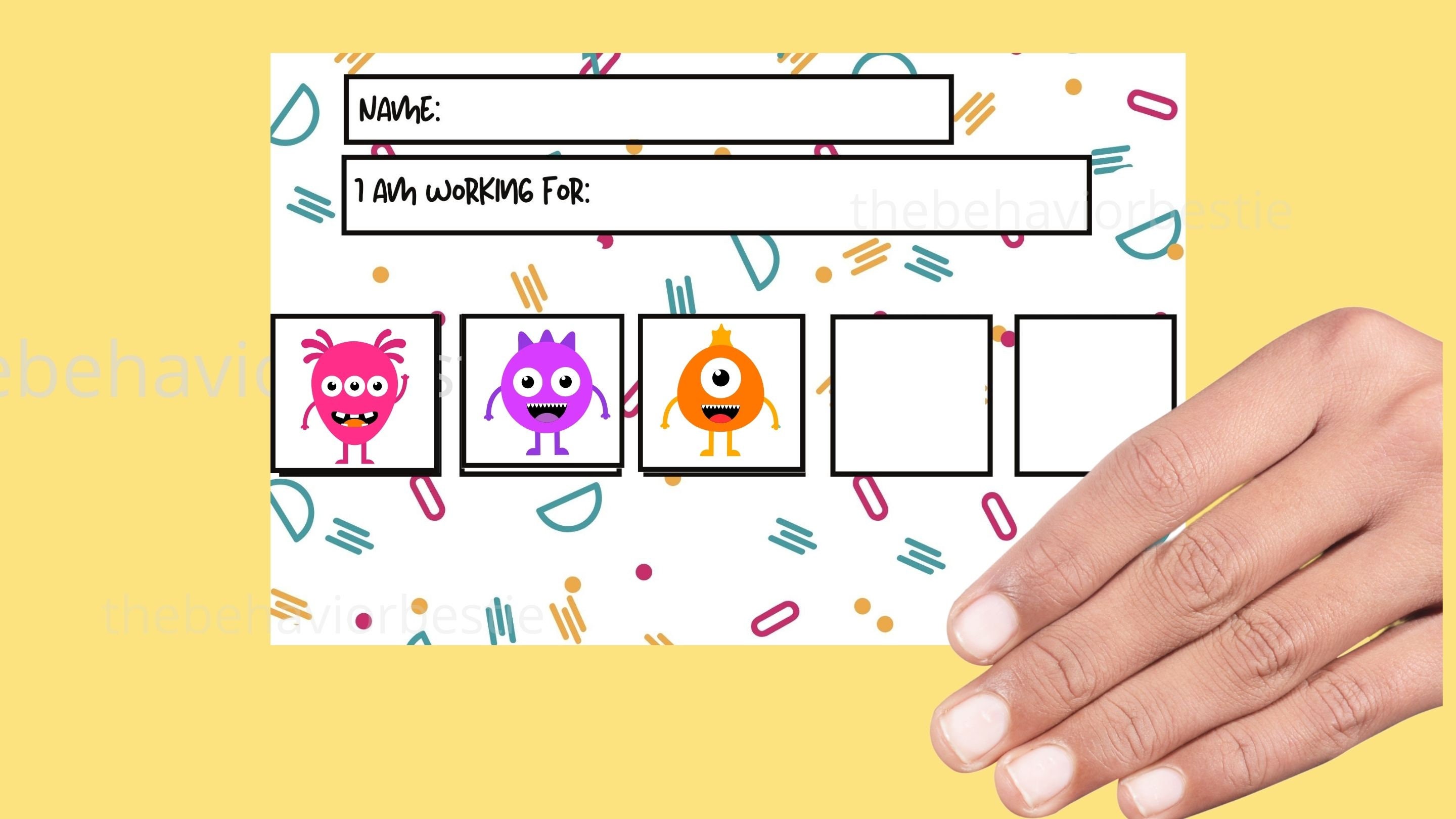 Cute Monsters Token Board/digital Reward Chart/instant - Etsy