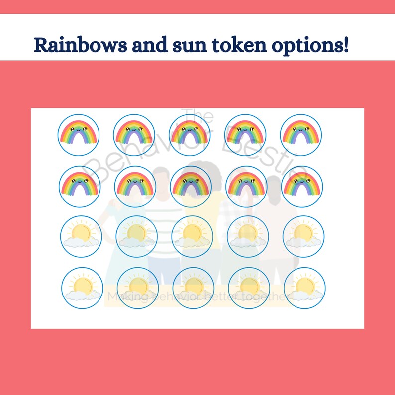 Rainbow Token Board, Rainbow Reward Chart for Kids, Autism Visual ...