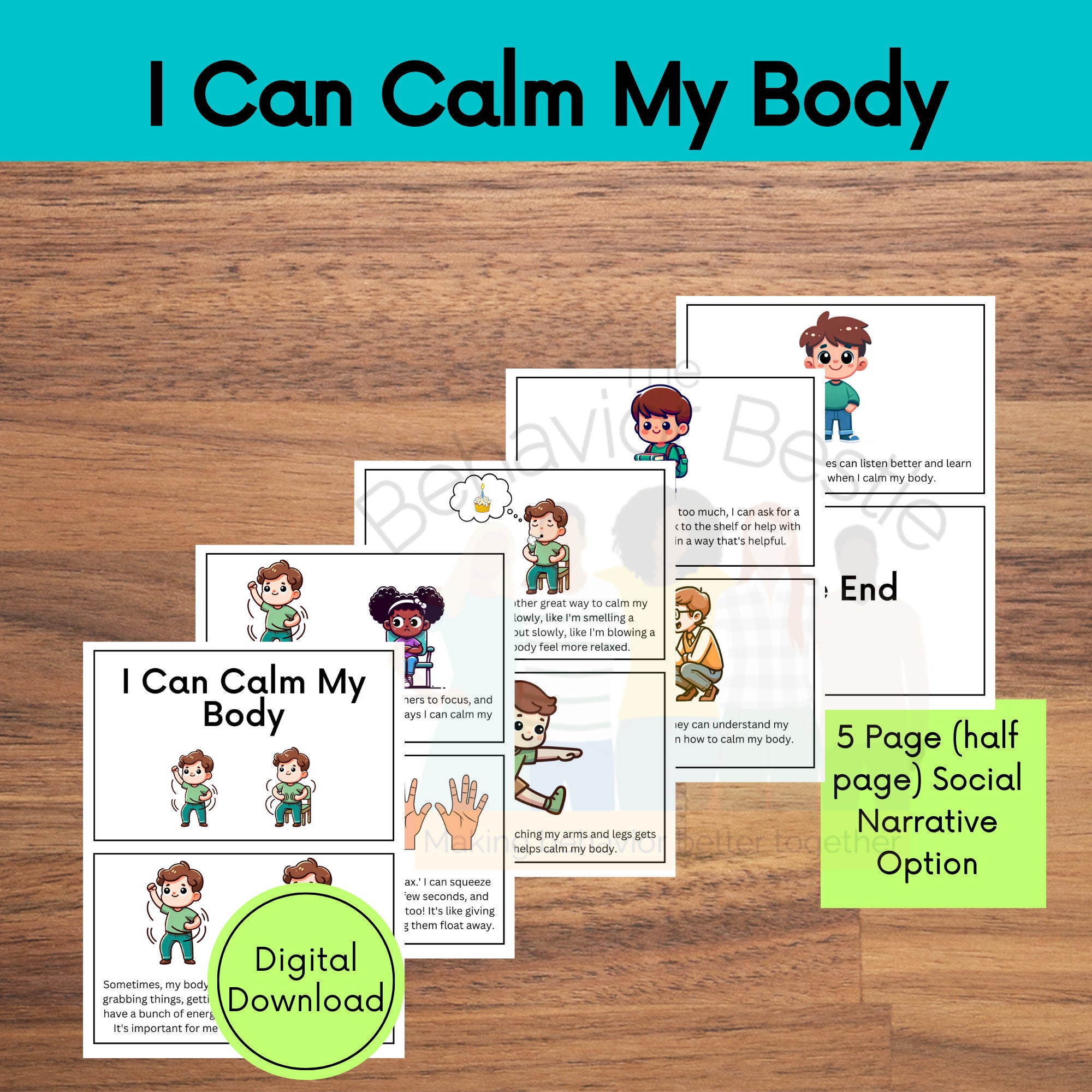 I Can Calm My Body, Social Skills Story for Kids - Etsy