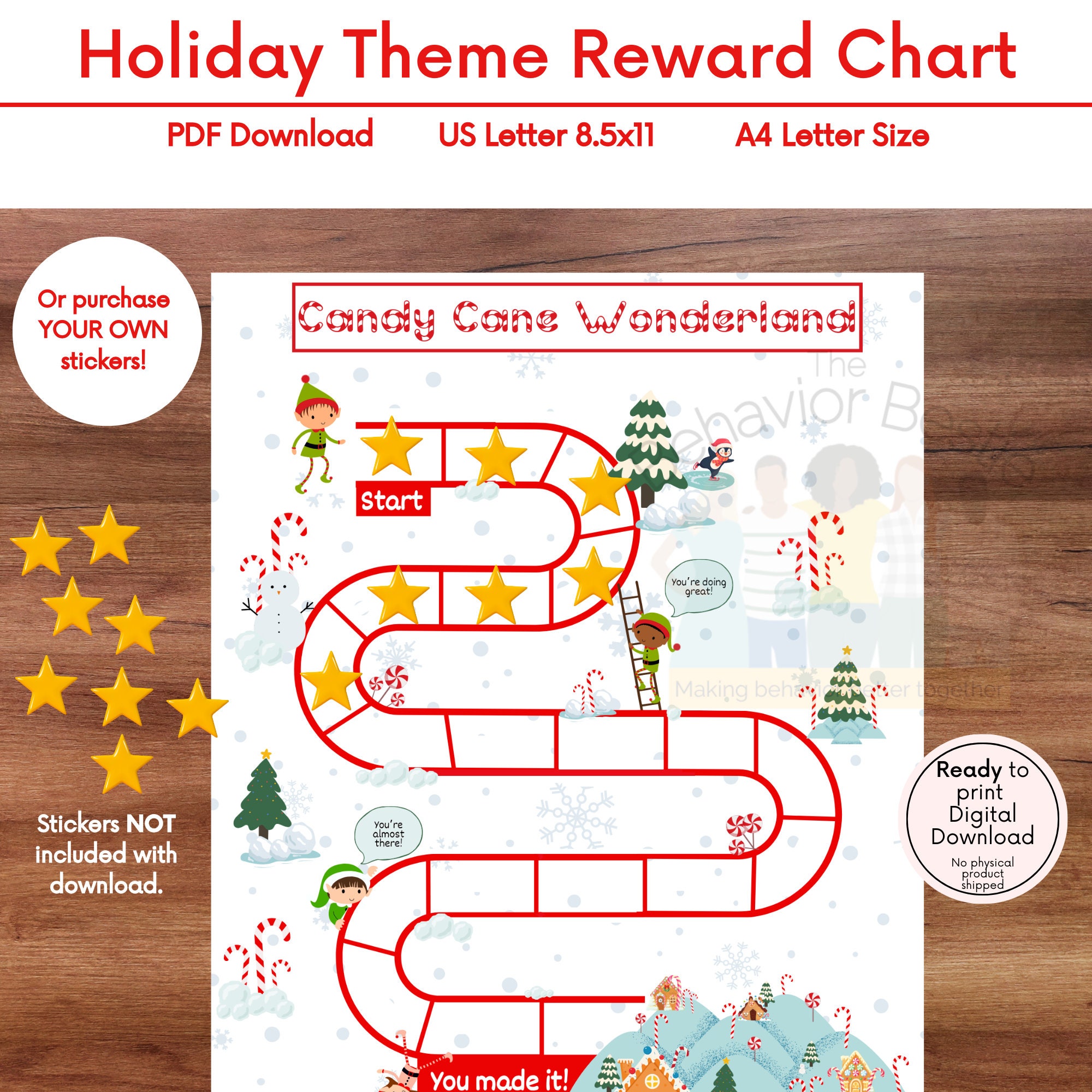 Reward Chart Christmas Printable Behavior Chart Download for - Etsy