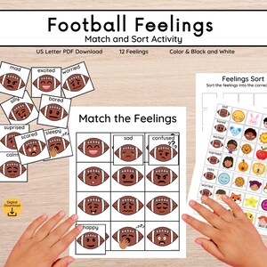 Football Feelings Match & Sort Activity (digital Download) - Etsy