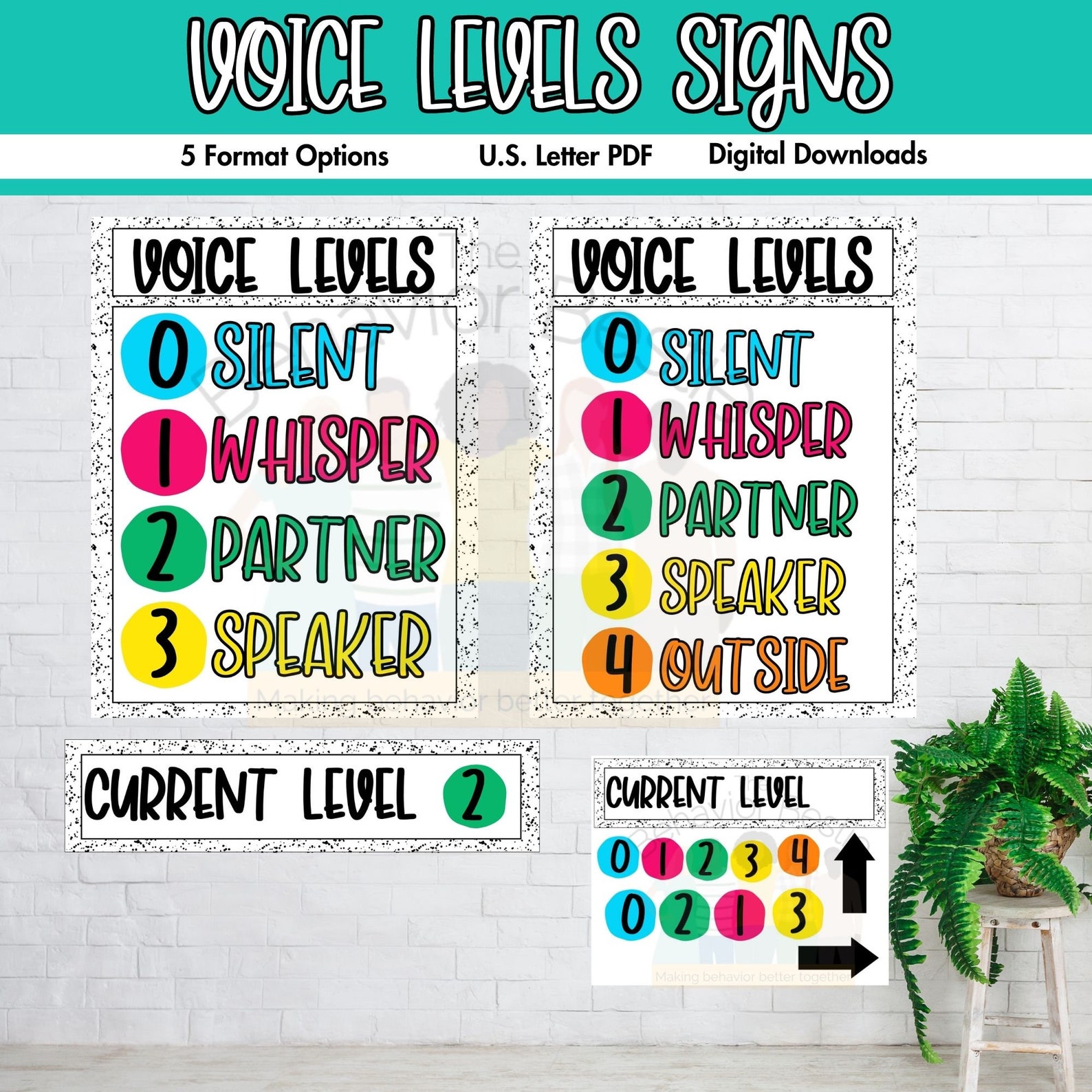 Classroom Voice Level Signs: Management Posters (digital Download) - Etsy